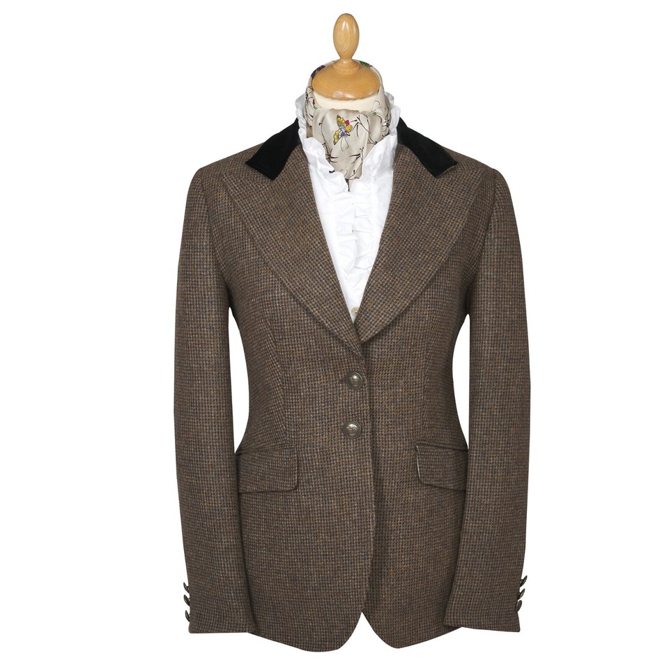 Women's Tweed Jacket Classic Fit Plaid Blazer for Office Business ...