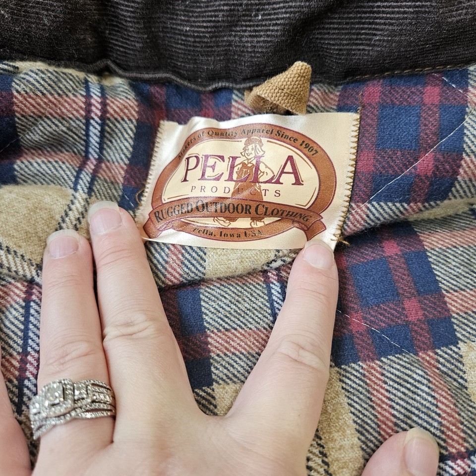 Vintage Pella Canvas Chore Jacket Flannel Lined USA Large Tall ...