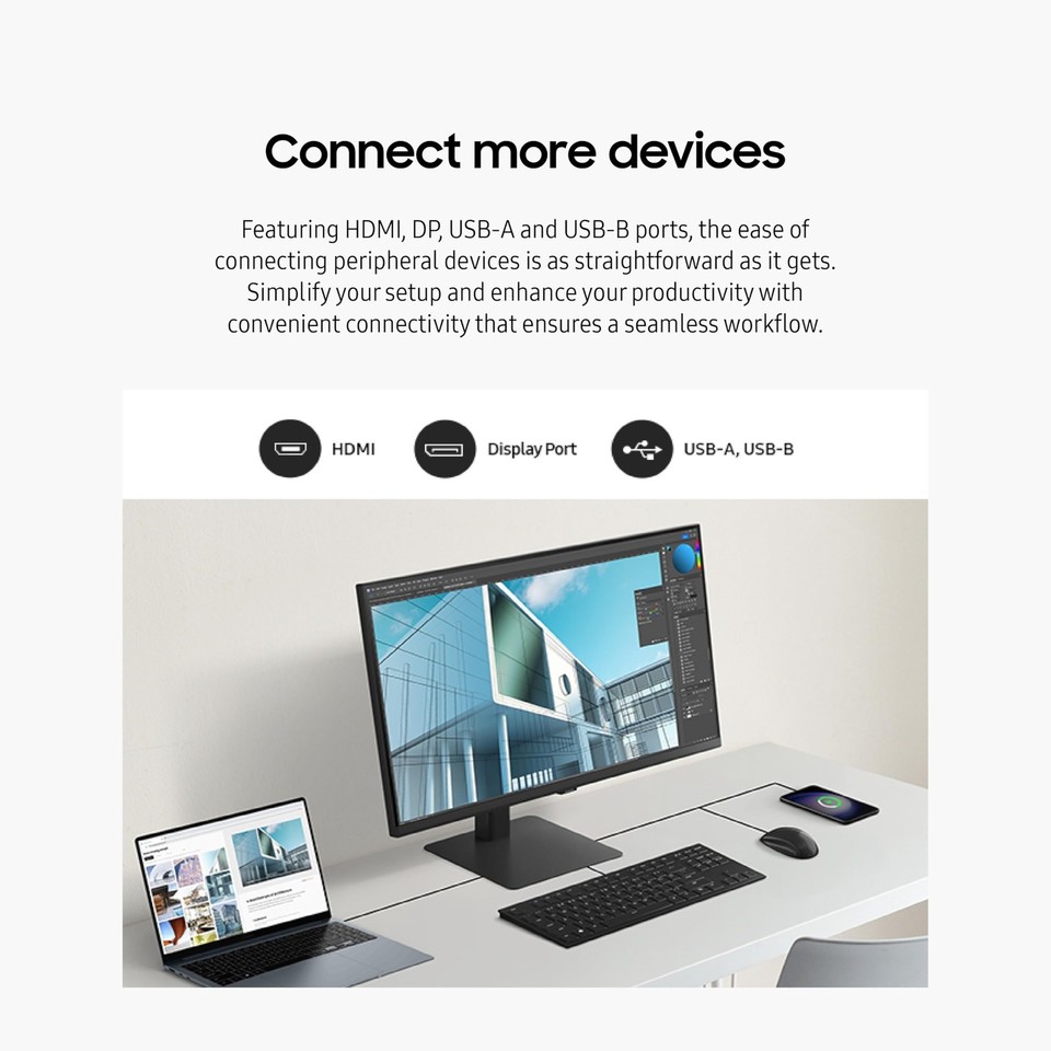 Samsung Samsung 32" IPS 100Hz 2560X1440 HDR10 Fas HDMI Dp USB Hub Tco ...