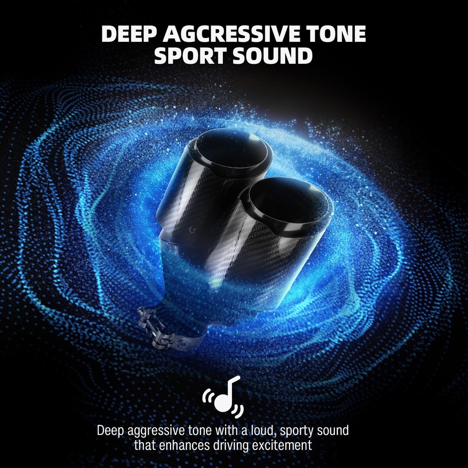 For Honda Civic CARBON FIBER 3'' to 4'' Rear Dual Exhaust Pipe Tail ...