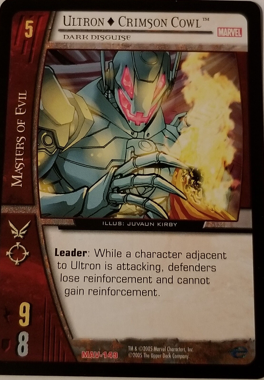 VS System: Ultron Crimson Cowl, Dark Disguise (Alt Art) [Played] TCG ...