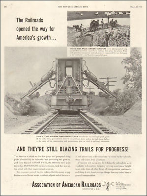 1954 vintage Railroad AD , Modern Spreader Ditcher clears Tracks 120417 ...