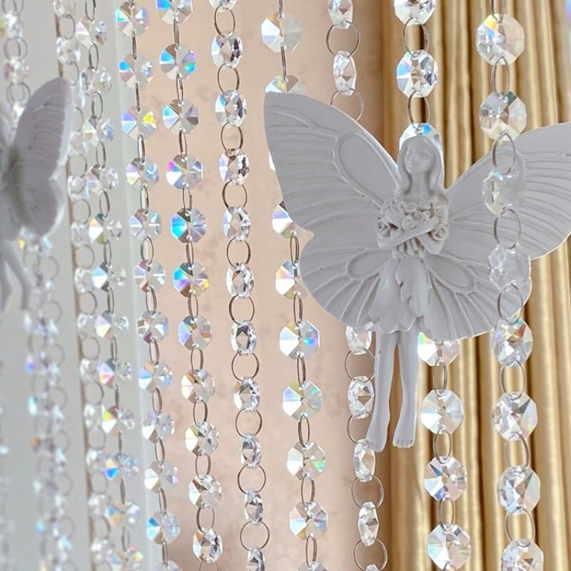 15 Strings Angel Crystal Glass Bead Curtain Glitter Porch Hanging ...