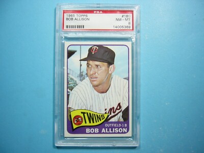 1965 TOPPS MLB BASEBALL CARD #180 BOB ALLISON PSA 8 NM/MINT SHARP+ '65 ...