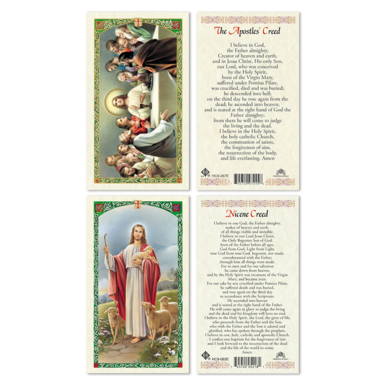 Laminated Apostles Creed AND Nicene Creed Holy Prayer Card Set Catholic ...