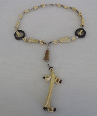 Vintage Indian Handmade Bone & Bead Necklace Indian Ritual Necklace | eBay
