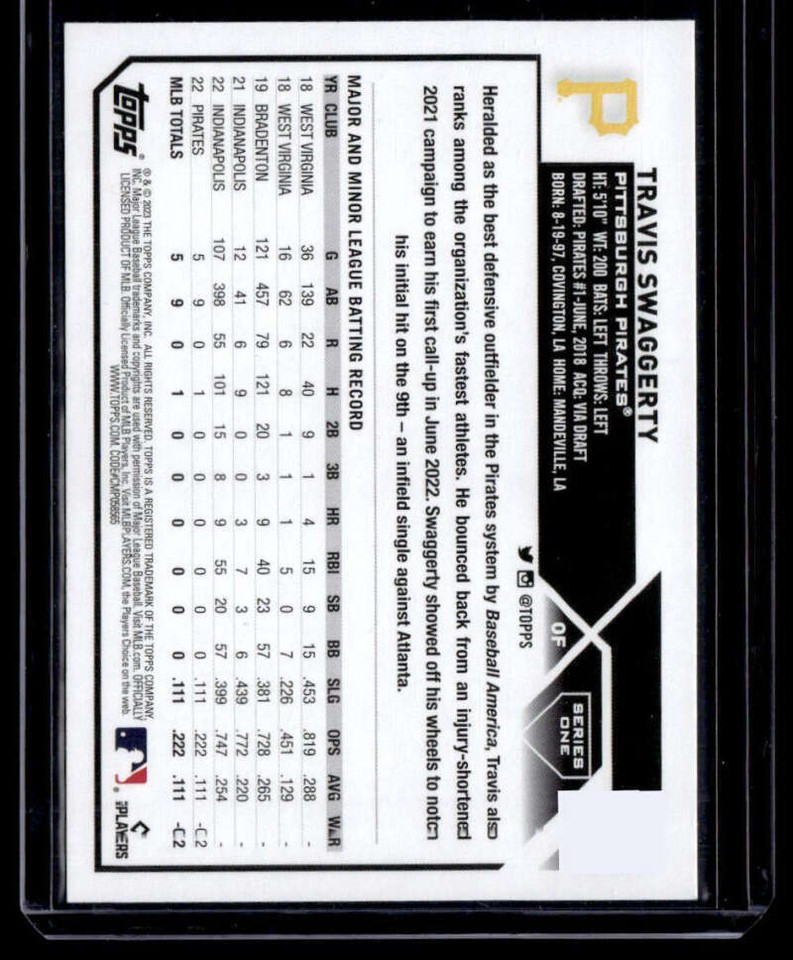 2023 Topps Rainbow Foil #67 Travis Swaggerty NM-MT RC Rookie Pirates | eBay