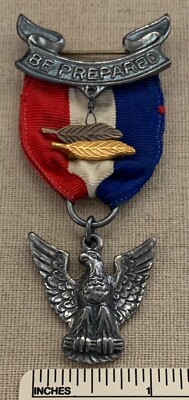 VTG 1950s EAGLE SCOUT Boy Scouts Rank Badge MEDAL & PALMS BSA Pin Award ...
