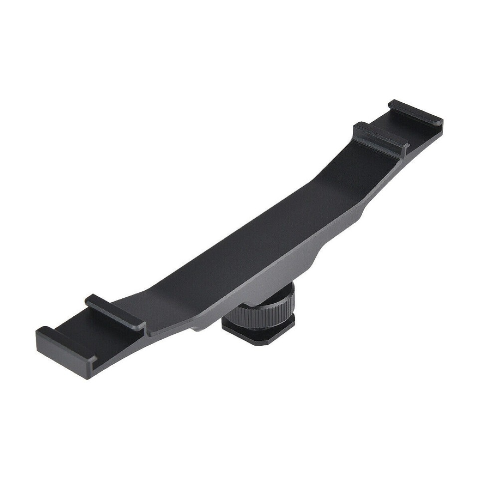 Double Cold Shoe Mount Bracket Extension Rod for DSLR Camera Fill Light ...