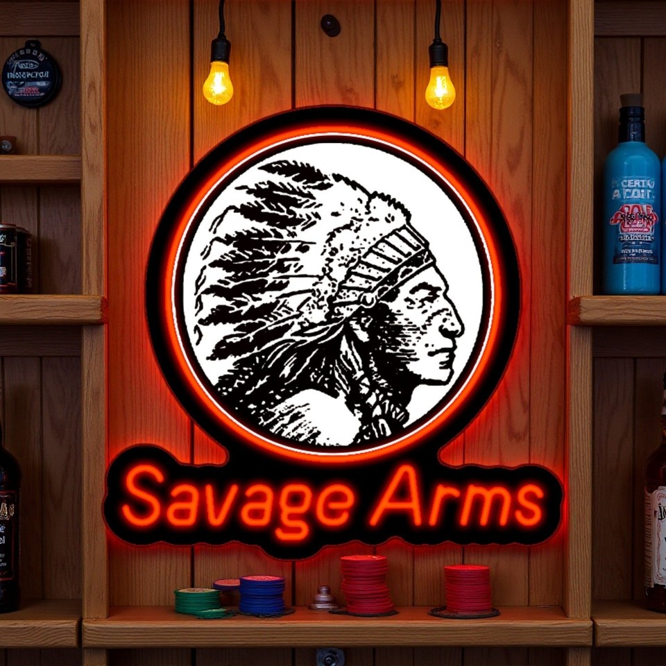 16"x16" Savage Arms Firearms Rifles LED Neon Sign With Dimmer USB ...