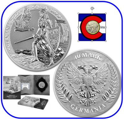 2022 Germania 2 oz 0.9999 Silver Coin in Capsule w/ Box & COA | eBay