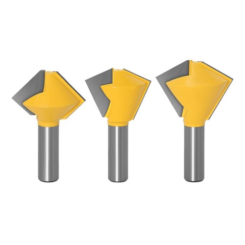 3 Pieces/Set 1/2" Shank Bird s Mouth Router Bit Joint Set 6/ 8/12 Sided ...