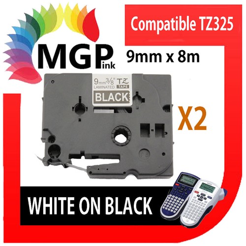 2x P-Touch Label tape TZ315 6mm White on BK for Brother PT-1750 PT-1830 ...
