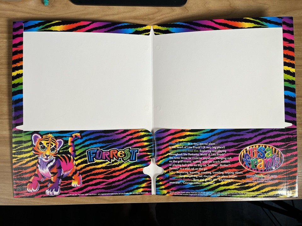 Lisa Frank Forrest Tiger Two Pocket Folder | eBay