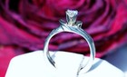 14k white gold ring 0.22ct diamond wedding set size 4 handmade 3.4gr ...