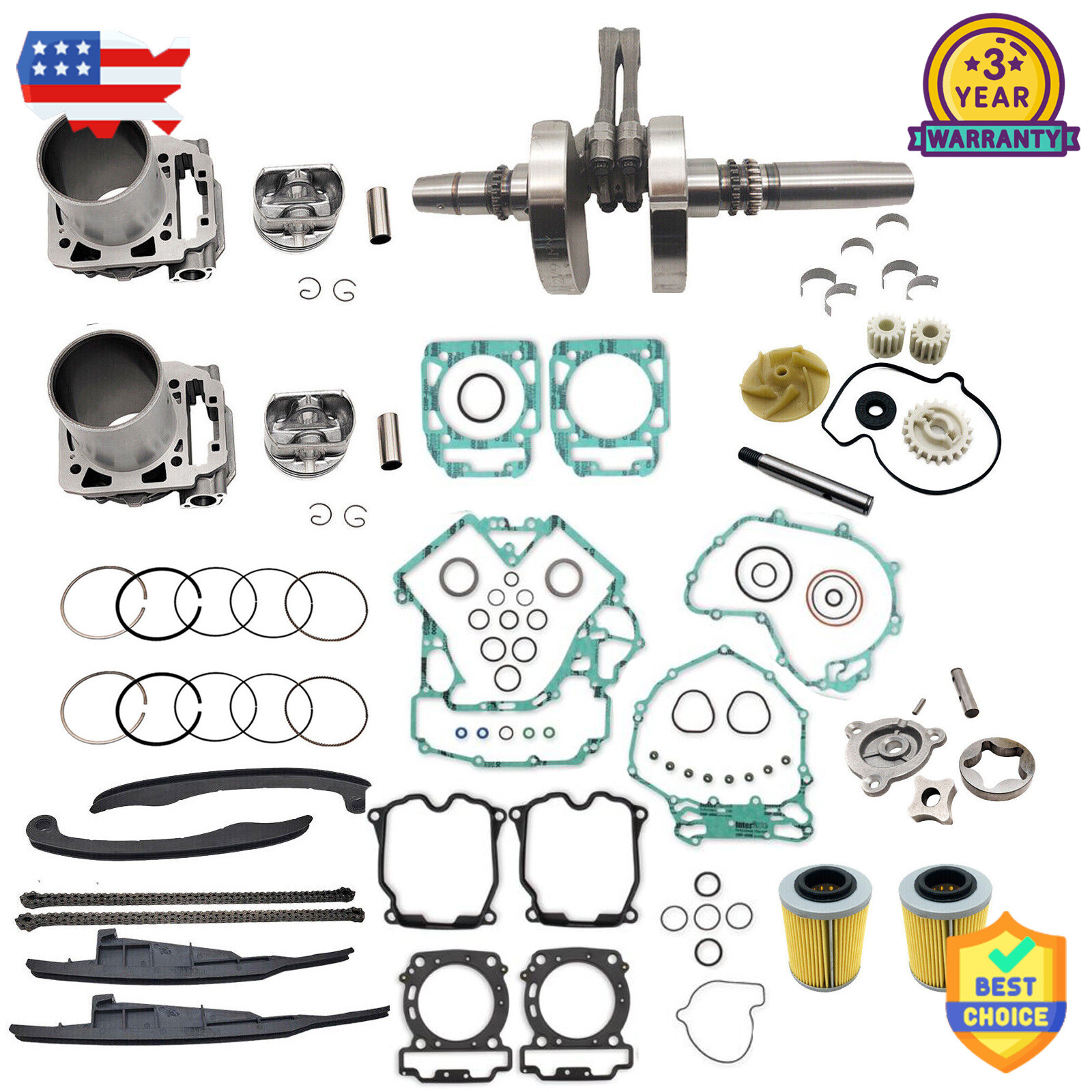 Can-am 800 Crankshaft Cylinder Gasket Engine Rebuild Kit Outlander ...