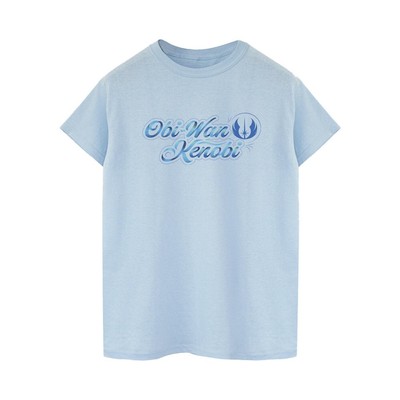Star Wars Womens/Ladies Obi-Wan Kenobi Ribbon Font Cotton Boyfriend ...