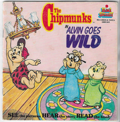 THE CHIPMUNKS, ALVIN GOES WILD- 1985 KID STUFF 7" READ ALONG CHILDREN'S ...