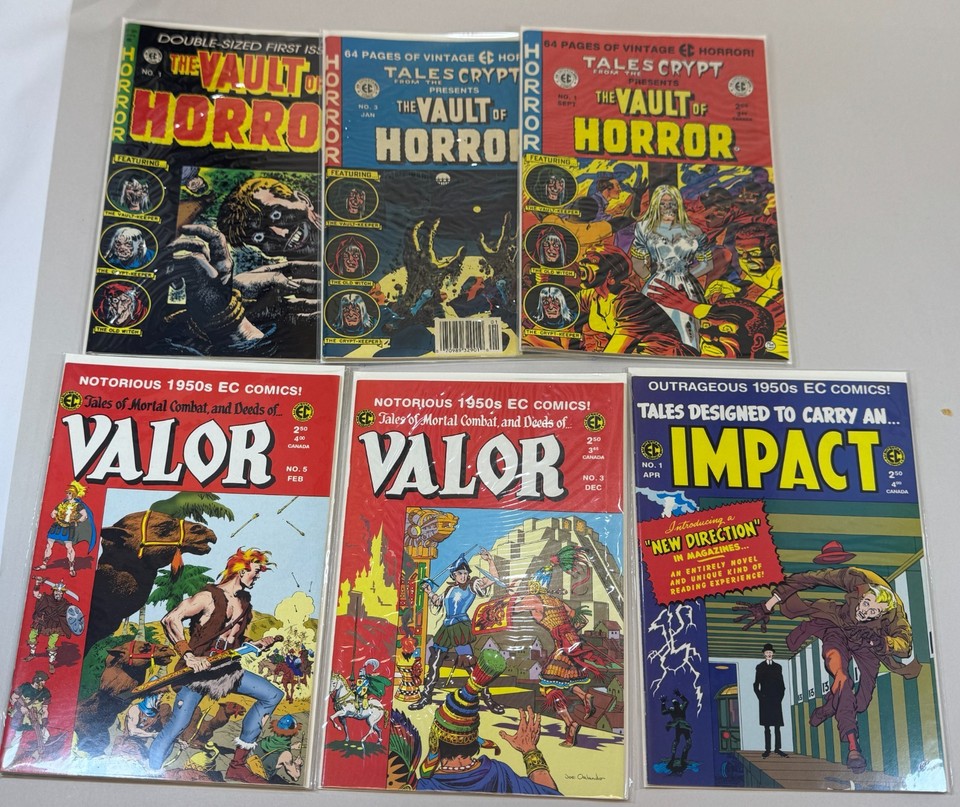Lot of 16 Reprint EC Comics, Valor, Vault of Horror, Weird Science ...