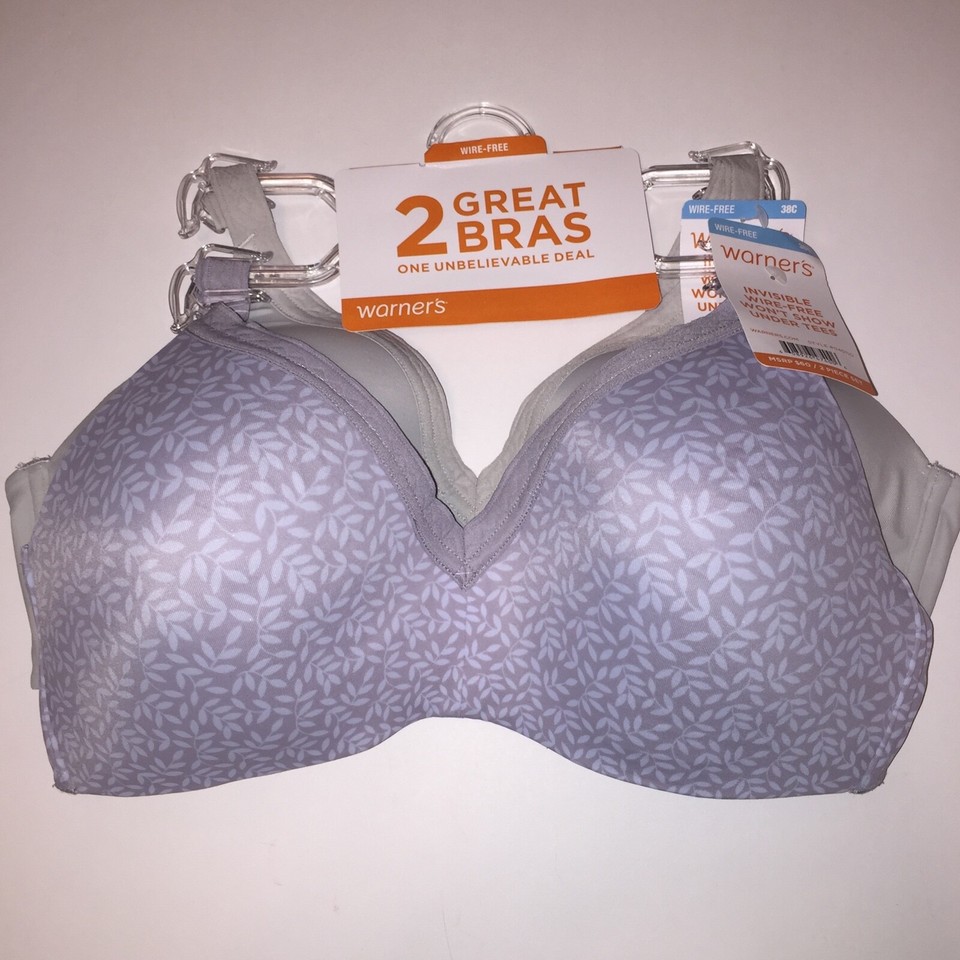 Warner's Bra Wirefree Padded Seamless Cup Invisible Lined TWO 2 TShirt ...