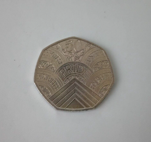 Rare 50p Coin Pride 2022 QE II - Protest - Visibility - Unity ...