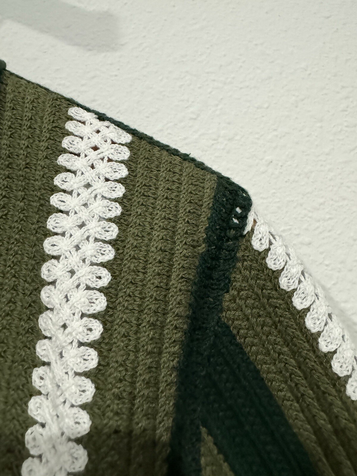 Percival Mens Shirt L Green Button Up Knitted Preppy Knit Pathos ...