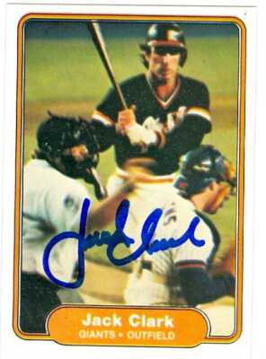 Jack Clark autographed baseball card (San Francisco Giants) 1982 Fleer ...