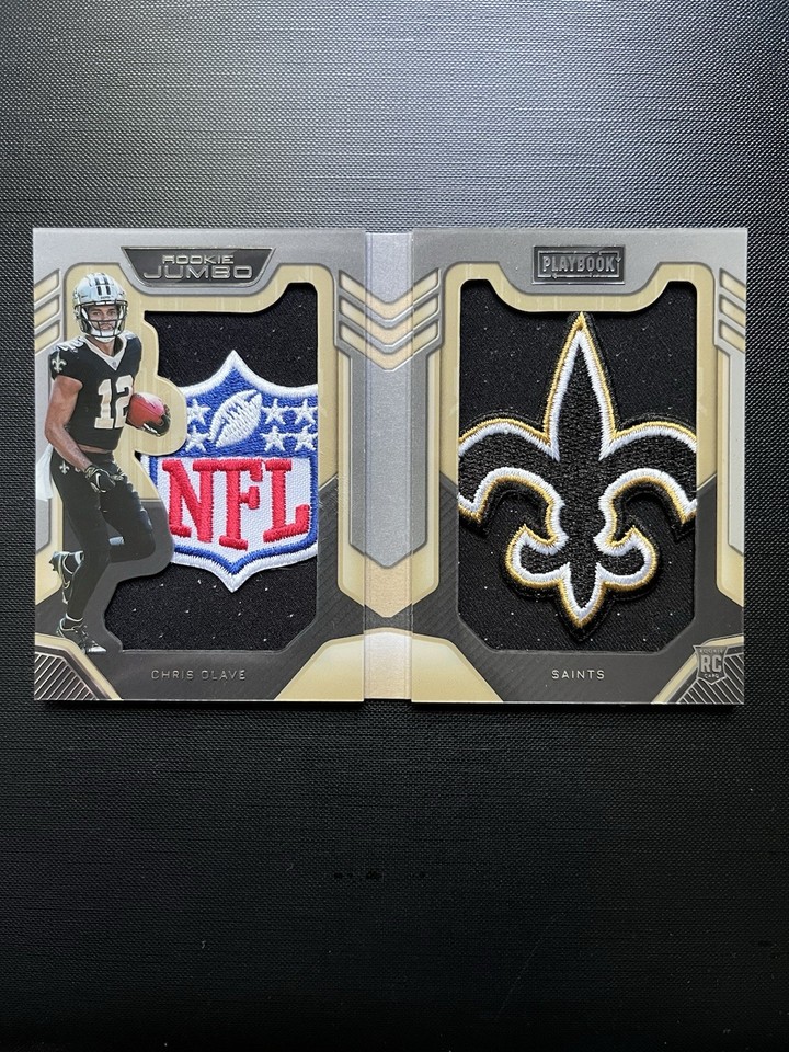 2022 Chris Olave Custom Art Card Logo Patch RC Card Saints NFL Logo ...