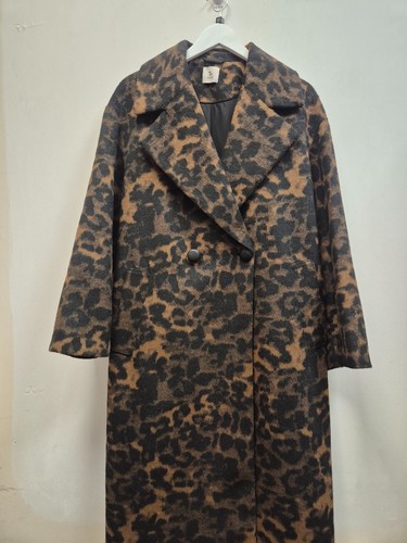 Women's TU Long Coat Leopard Print Size M CG CA1 | eBay UK
