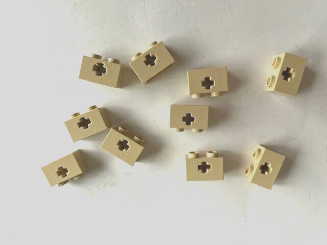 LEGO Technic Parts: 1x2 Block w/ Axle Hole, Part # 32064, Beige / Tan ...