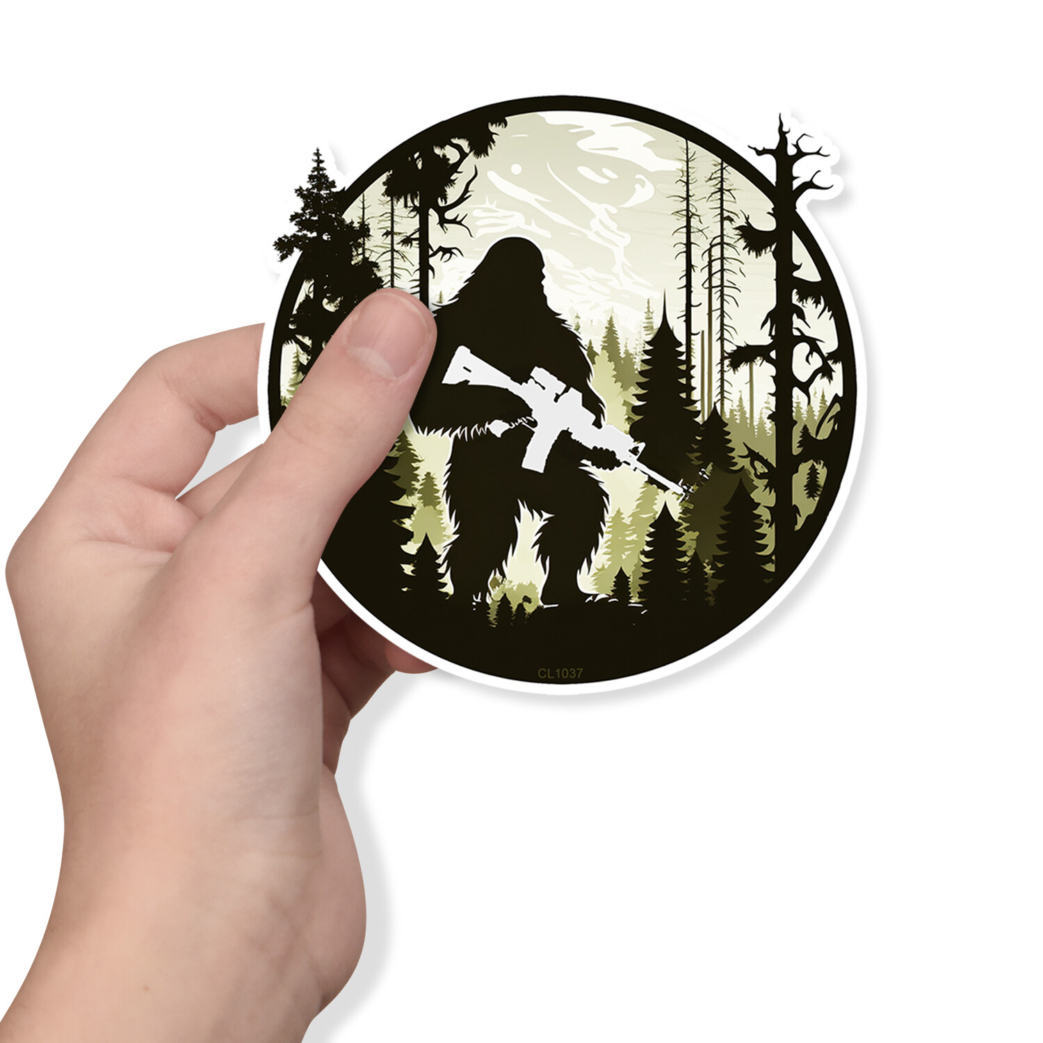 Bigfoot Holding Rifle Sticker - Sasquatch Funny Car Truck Window Decal ...