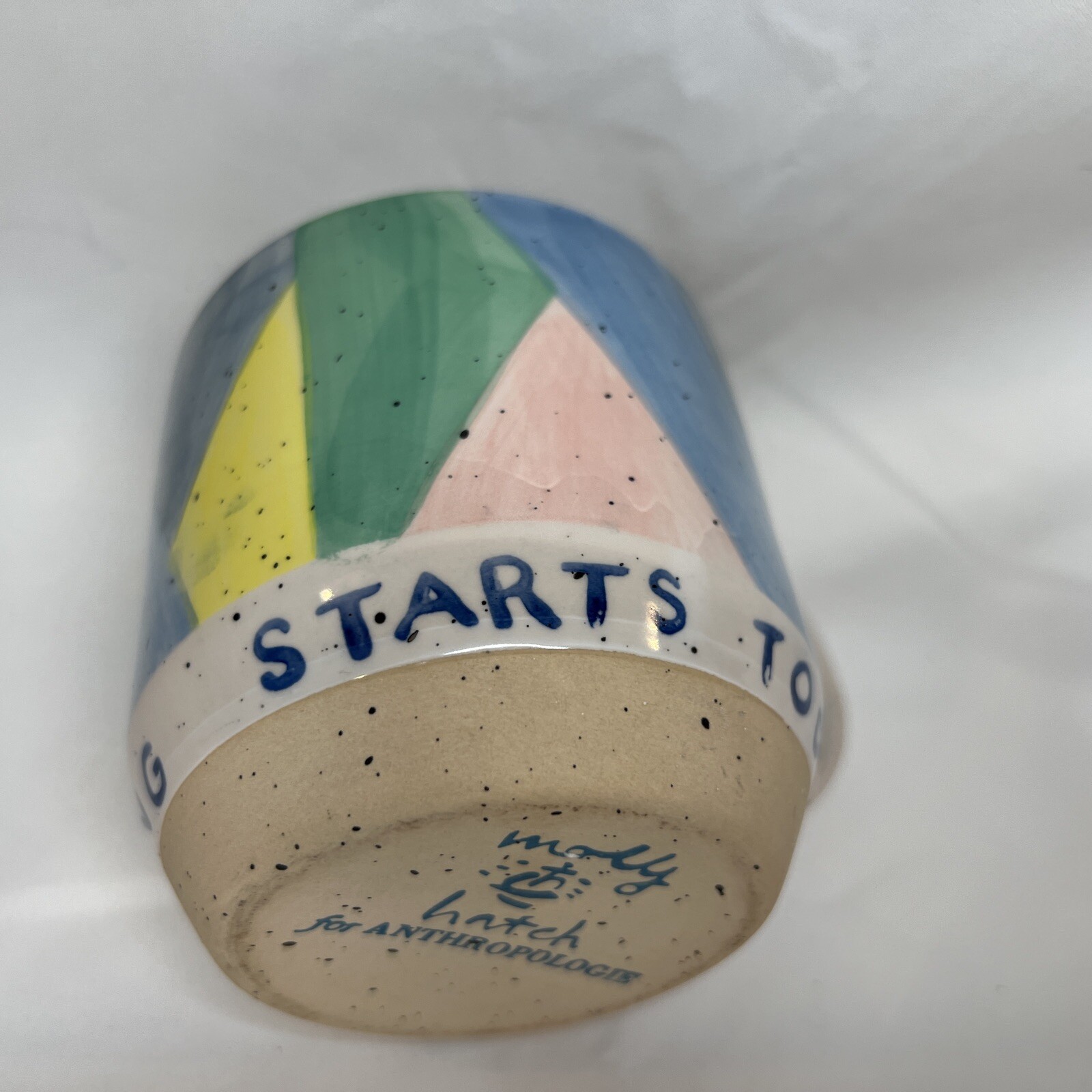 Anthropologie Molly Hatch Lexicon Mug "Everything Starts Today” Coffee ...