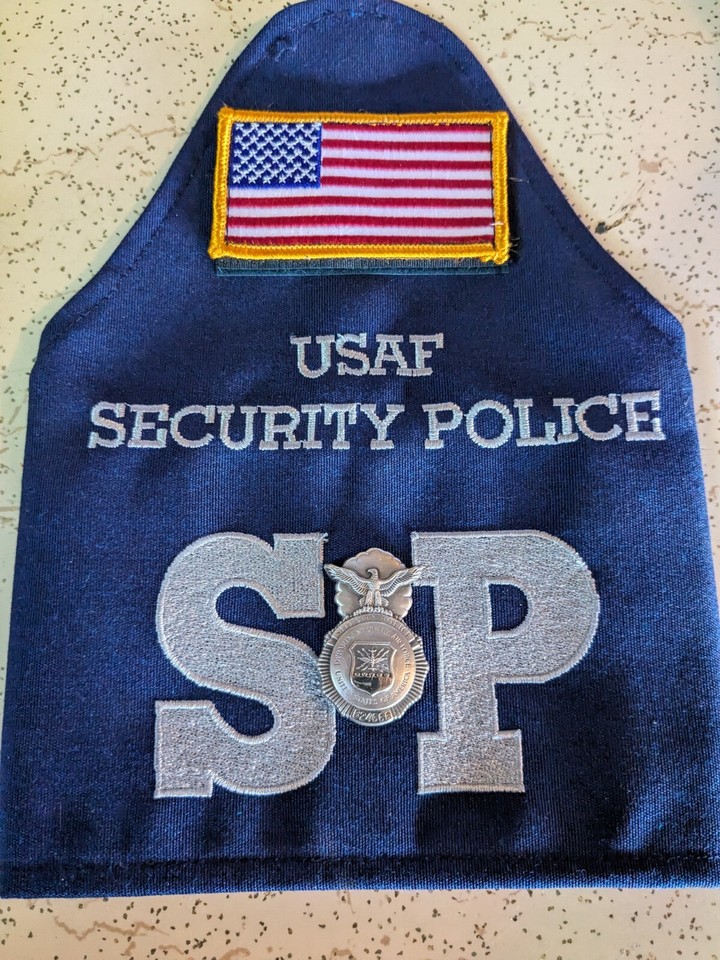 AIR FORCE USAF SECURITY POLICE Armband with numbered Mini SP Pin FREE ...