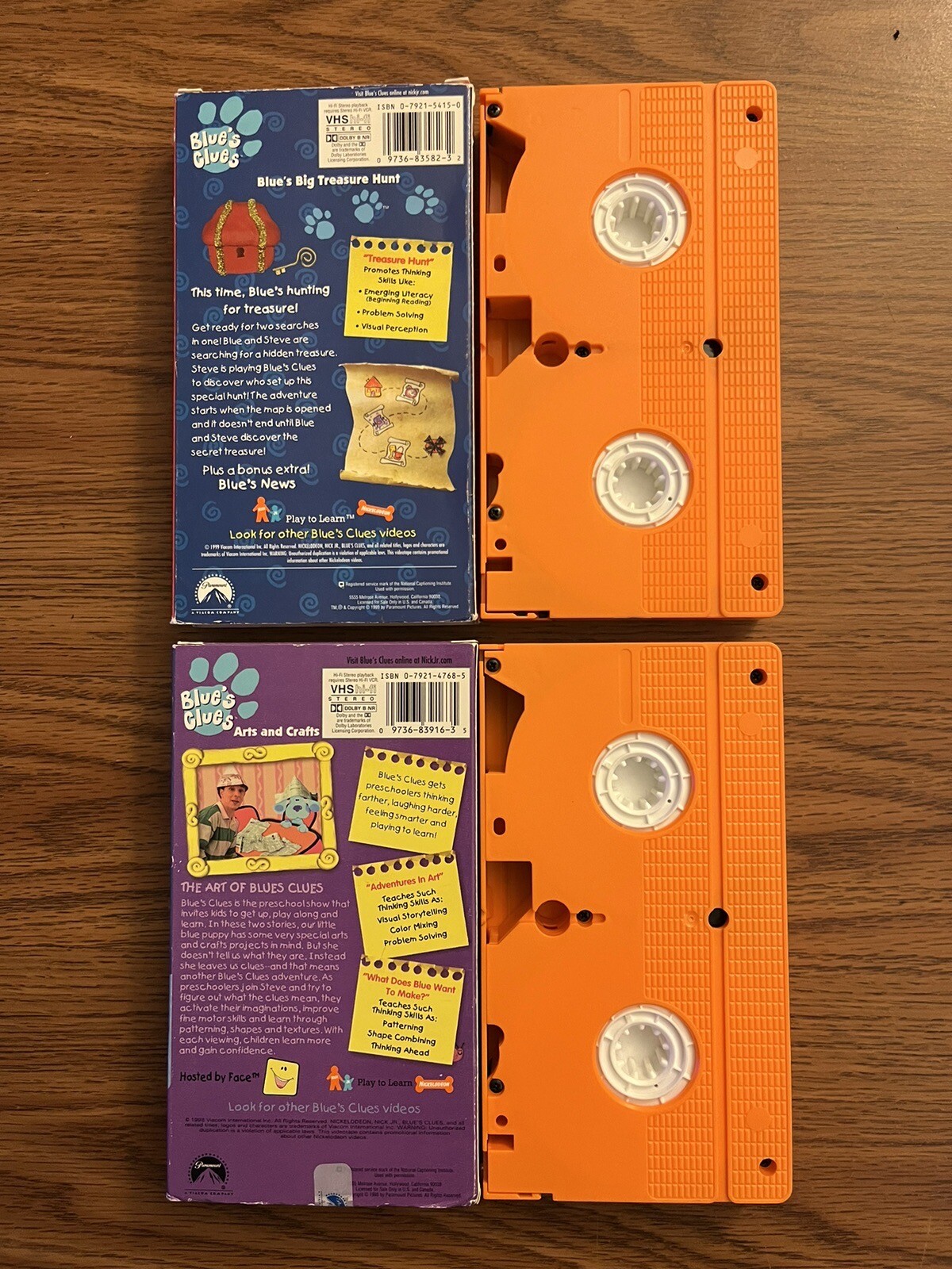 Lot of 2 Blue's Clues VHS: Blue's Big Treasure Hunt 1999 / Arts and ...