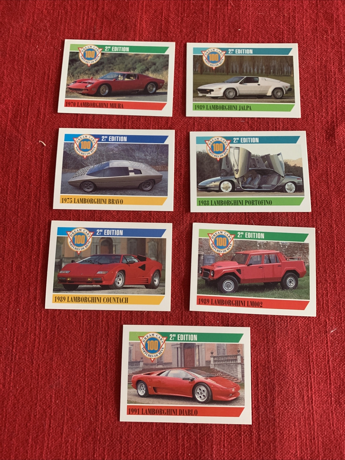 Original Vintage set of 7 LAMBORGHINI trading cards excellent | eBay