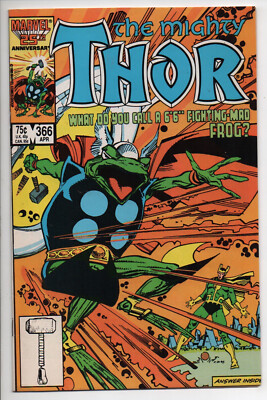 The Mighty Thor 366 Marvel Comic Book 1985 1st Throg Cover Appearance ...