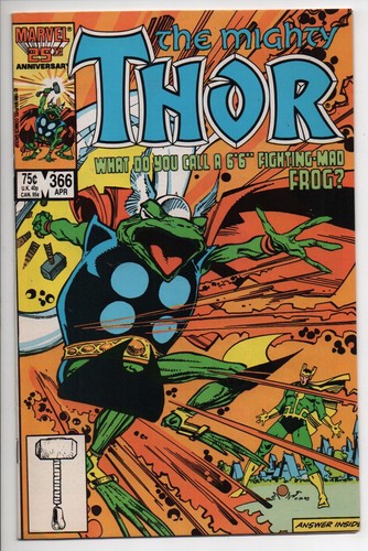The Mighty Thor 366 Marvel Comic Book 1985 1st Throg Cover Appearance ...