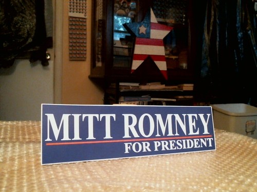 MITT ROMNEY FOR PRESIDENT ORIGINAL VINTAGE 3" X 11 1/2" CAMPAIGN BUMPER ...