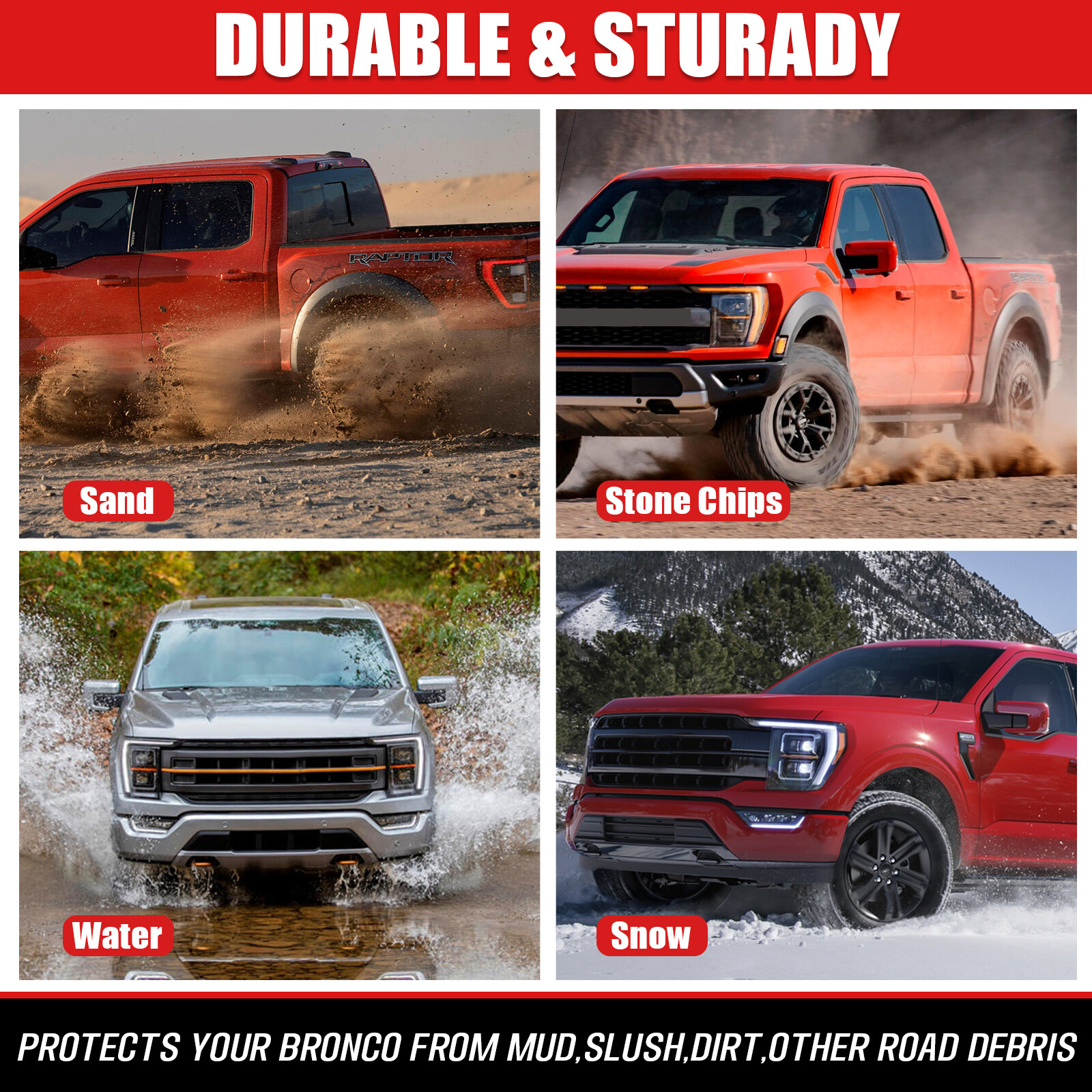 Fits Ford F-150 Mud Flaps 2021-2023 Mud Guards Splash Guards Molded 4 ...