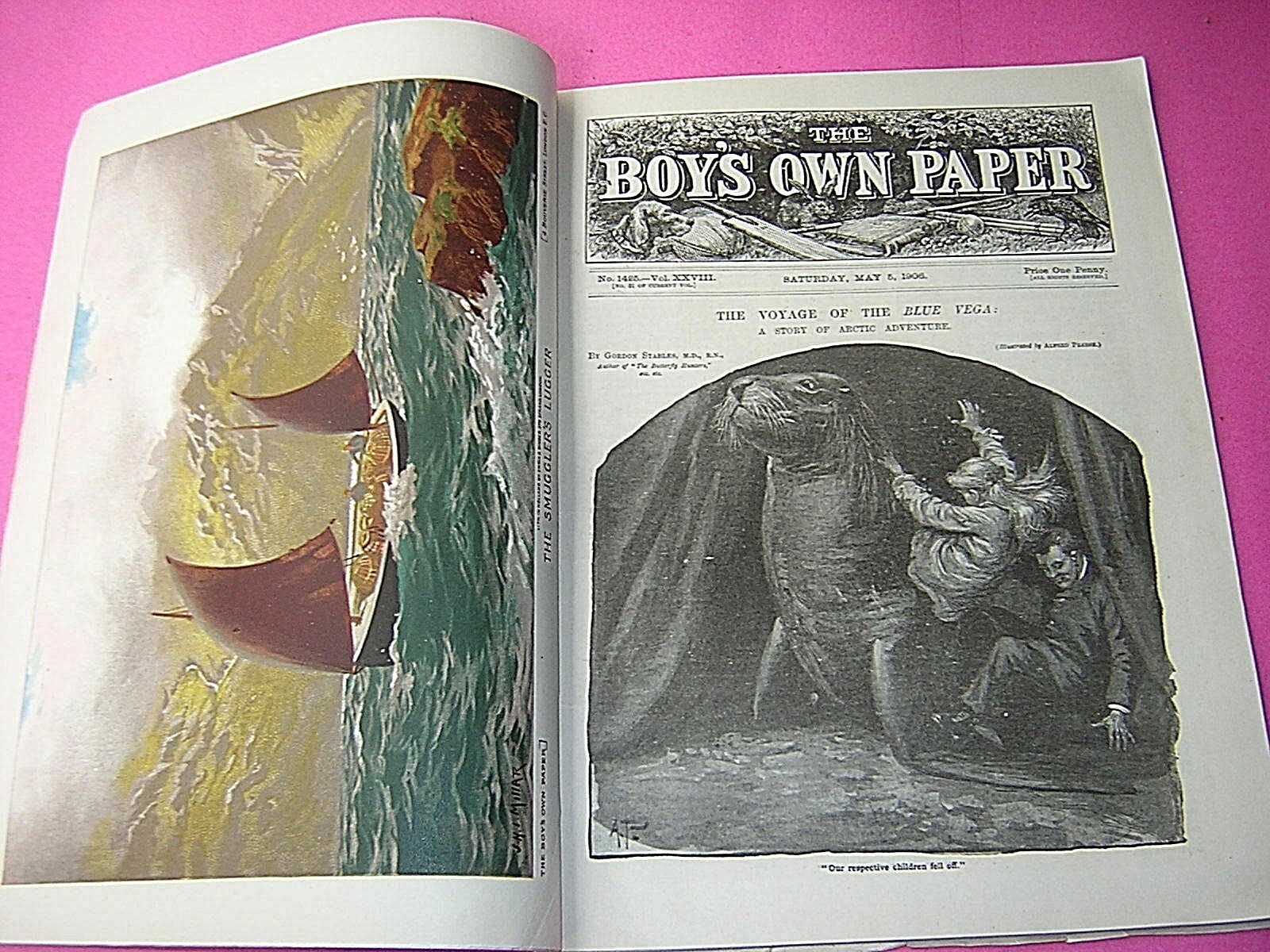 BOYS OWN PAPER. 1906. JUNE. WITH COLOURED PLATE. VINTAGE BOYS MAGAZINE ...