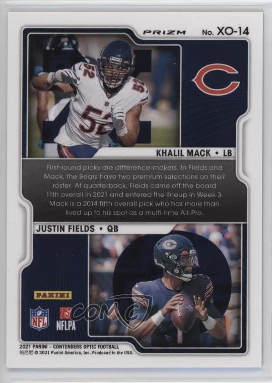 2021 Panini Contenders Optic Xs and Os Justin Fields Khalil Mack Rookie ...
