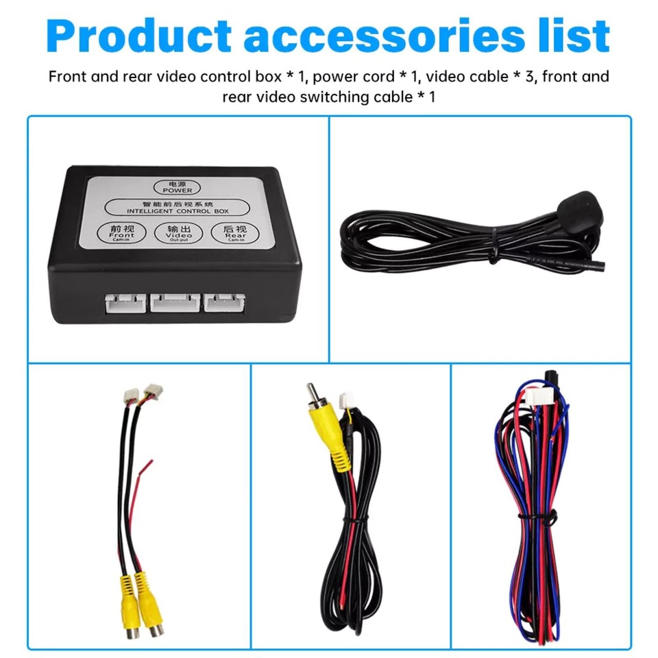 New Black 2 Channel Front and Rear View Car Camera Converter Switch Box ...