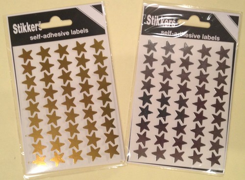 Gold Silver Stars Stickers Labels School Teacher Merit Reward Self ...