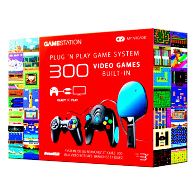 My Arcade GameStation Retro Plug N Play Game System 300 Built In Video ...
