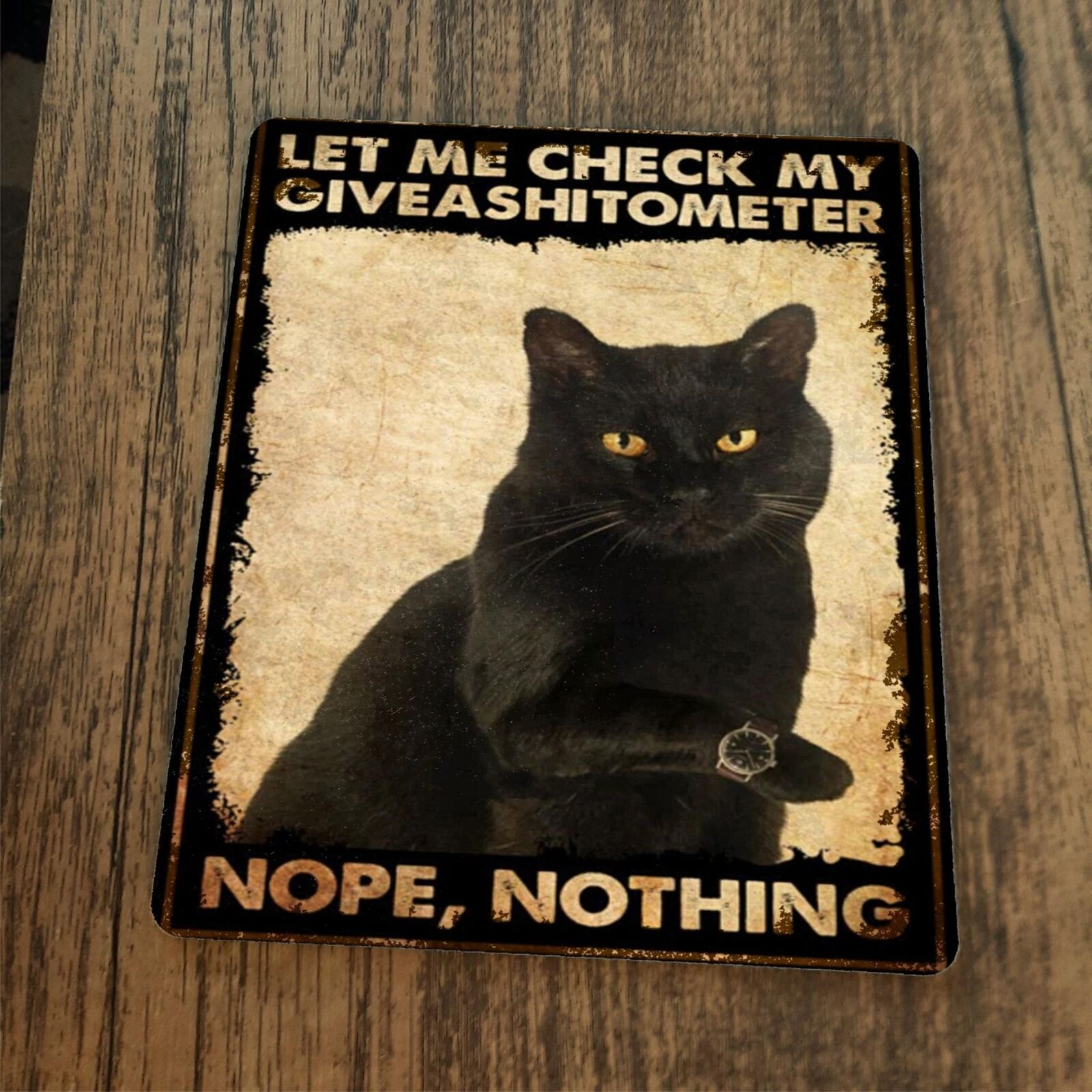 a Let Me Check My Giveashitometer Black Cat Mouse Pad | eBay