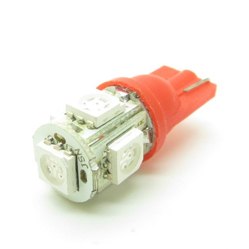 2 × Red T10 194 W5W 5-SMD 5050 LED Car Side Marker License Wedge Light ...
