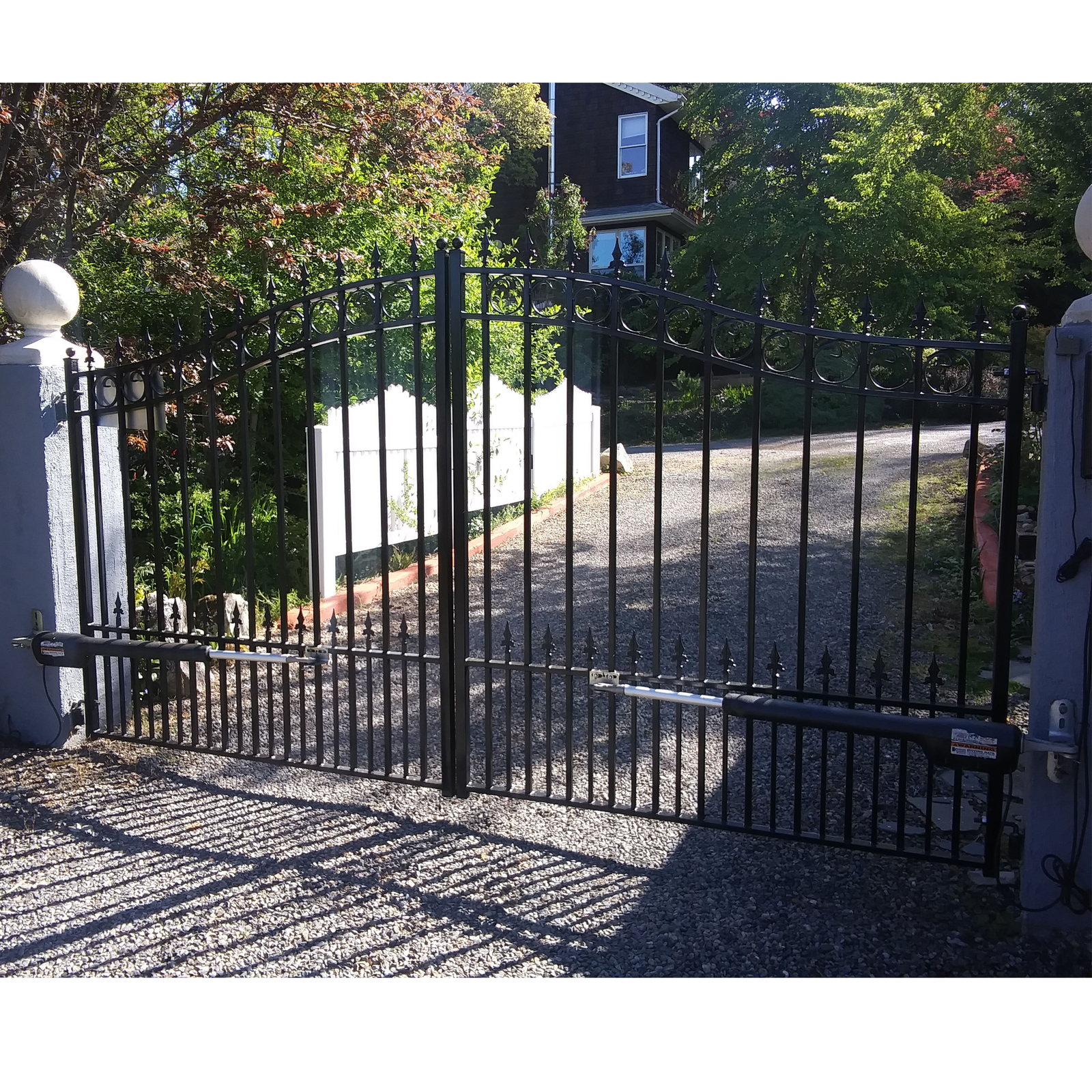 ALEKO Garden Yard Privacy Steel Dual Driveway Gate 12 ft Prague Style ...