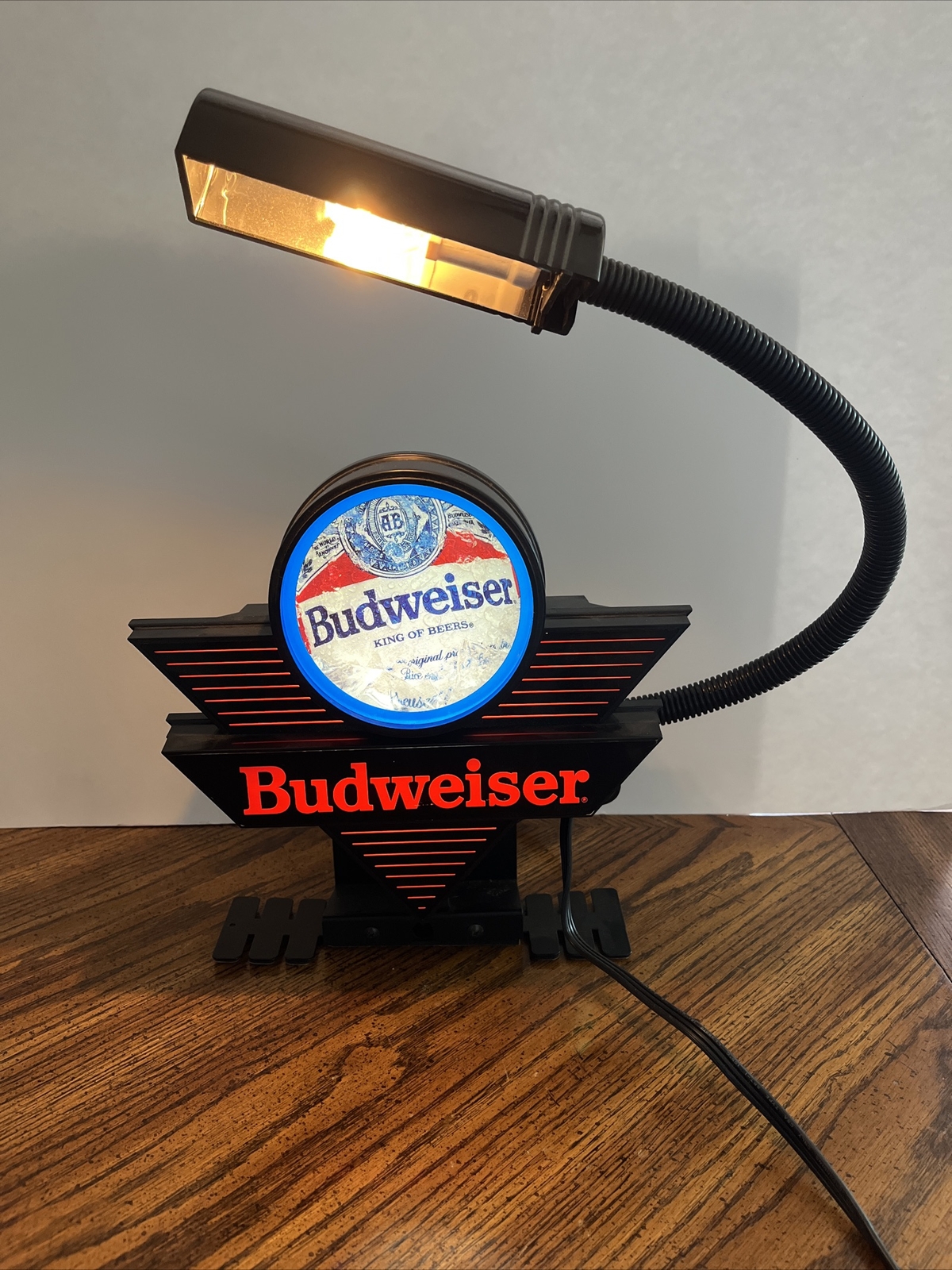Vintage 1991 Budweiser Lighted Advertising Sign Desk Lamp Tested Works ...