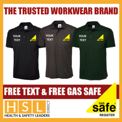 3 x GAS SAFE Personalised Embroidered Polo Shirt Bundle Workwear ...