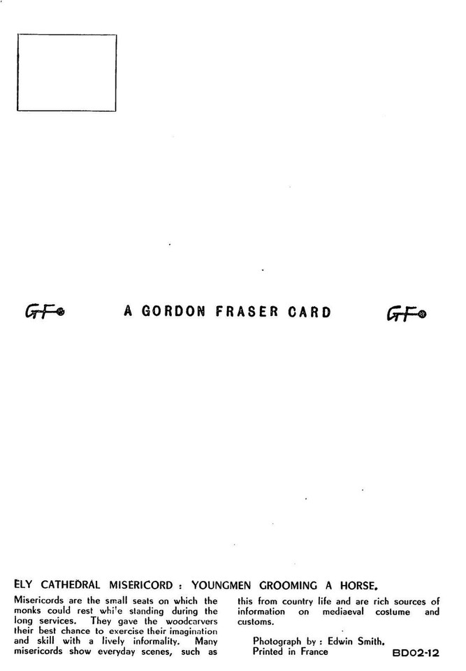 Ely Cathedral Misericord Youngmen Grooming A Horse England Gordon ...